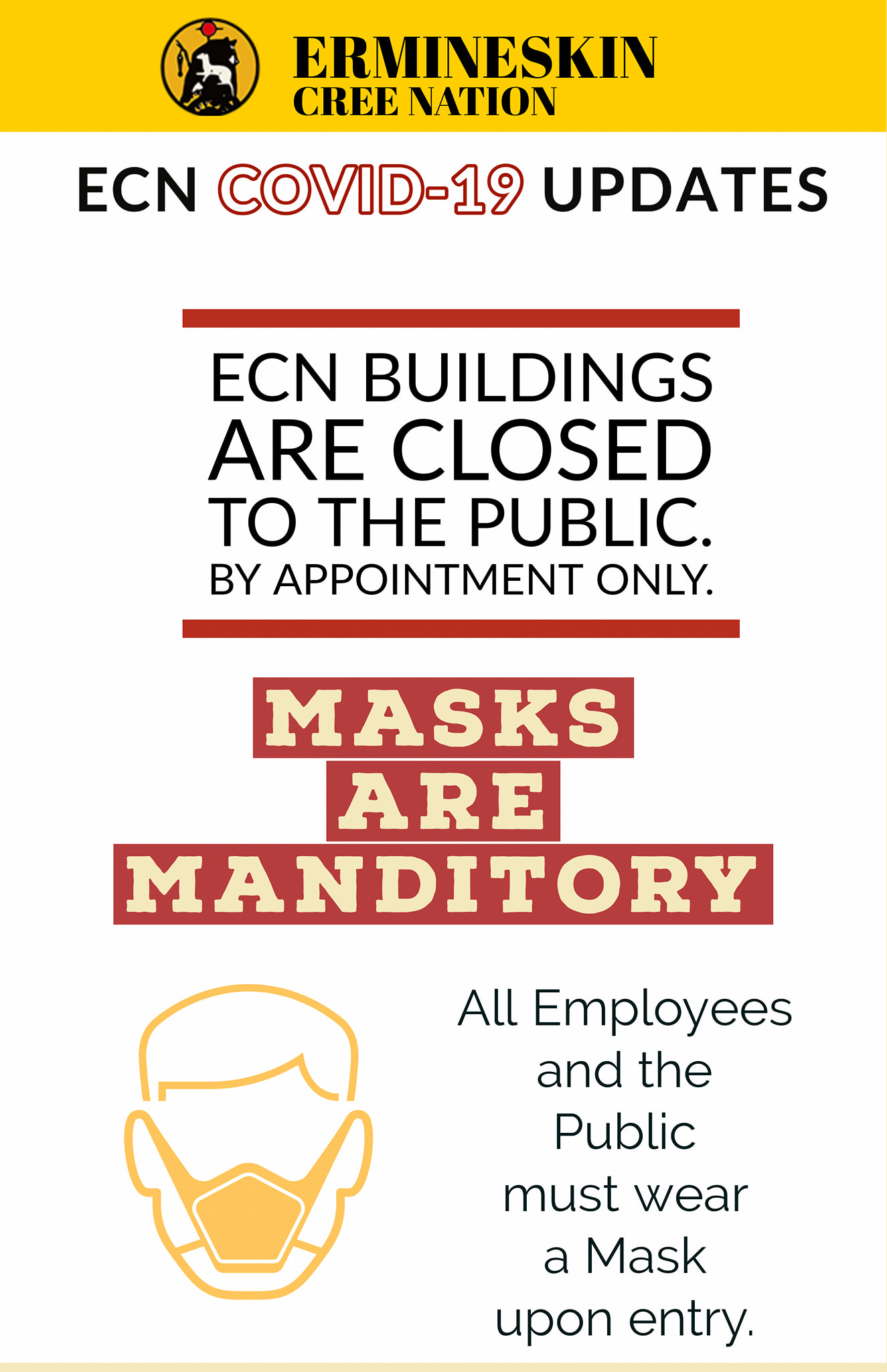Wearing Masks in Public is Mandatory – Ermineskin Cree Nation
